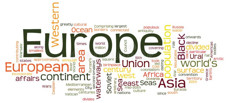 Word Cloud Concept of Europe Stock Illustration - Illustration of style ...