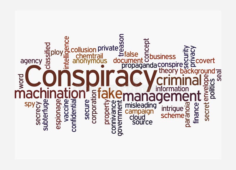 Word Cloud with CONSPIRACY Concept, Isolated on a White Background ...