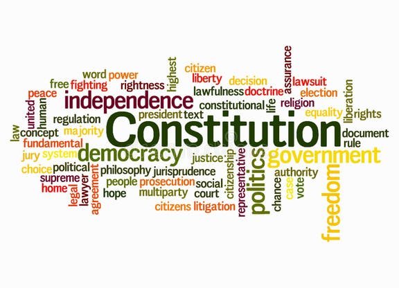 Word Cloud with CONSTITUTION Concept Create with Text only Stock ...