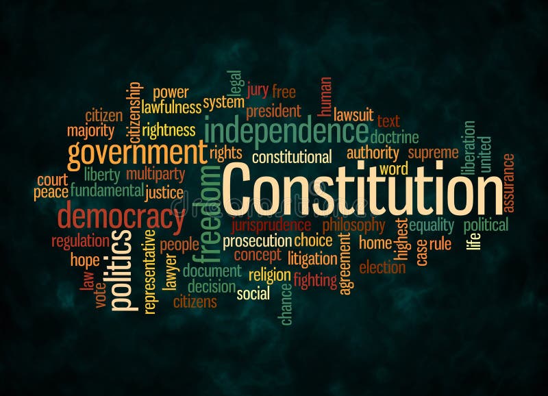 Word Cloud with CONSTITUTION Concept Create with Text only Stock ...
