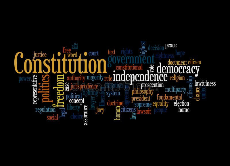 Word Cloud with CONSTITUTION Concept, Isolated on a Black Background ...