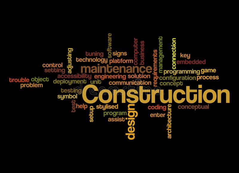 Word Cloud with CONSTRUCTION Concept Stock Illustration - Illustration ...
