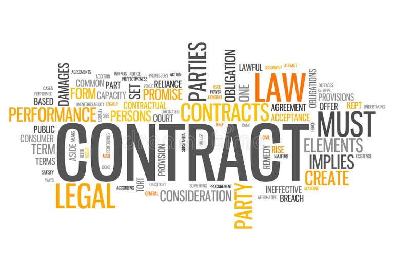Word Cloud Contract stock illustration. Illustration of agreement ...