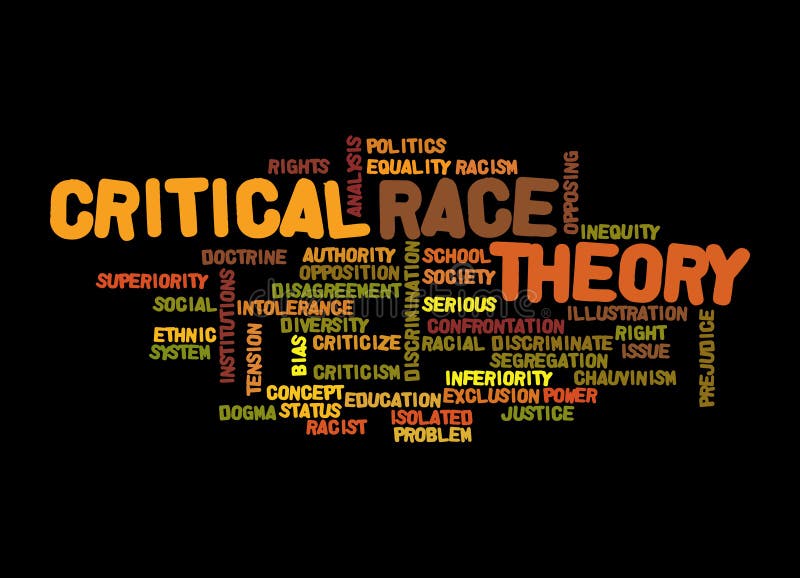 Word Cloud with Critical Race Theory Concept, Isolated on a Black ...
