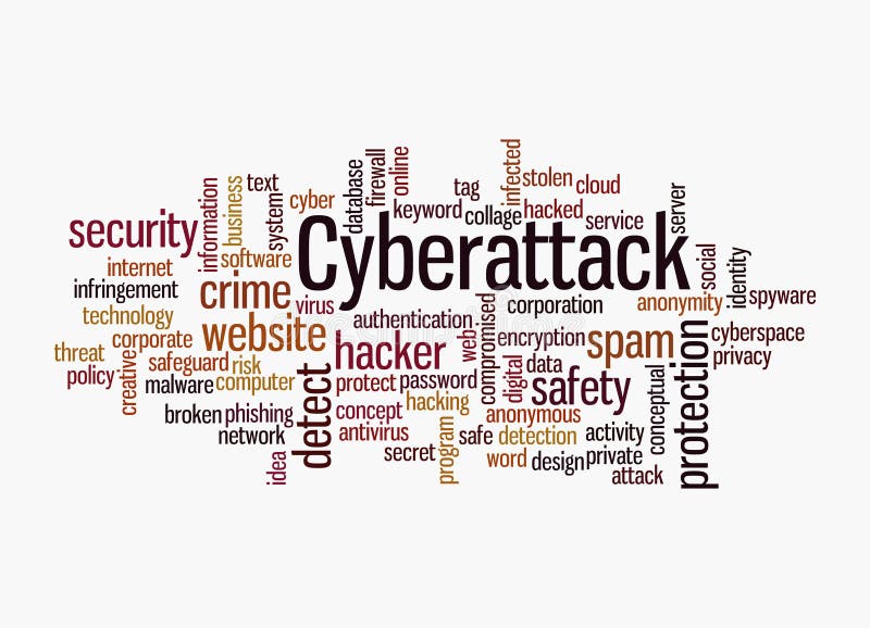 Word Cloud with CYBERATTACK Concept, Isolated on a White Background ...