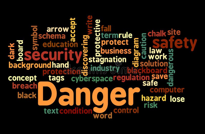 Word Cloud with DANGER Concept Stock Illustration - Illustration of ...