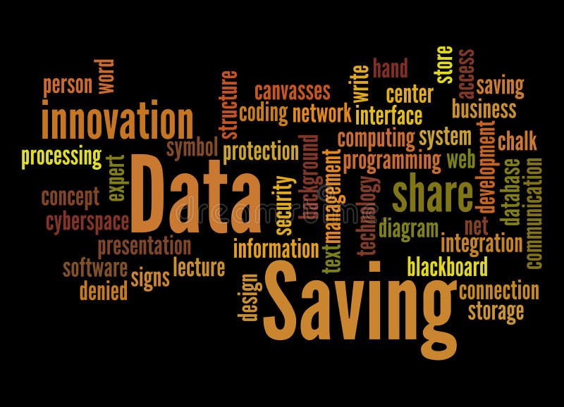 Word Cloud with DATA SAVING Concept Stock Illustration - Illustration ...