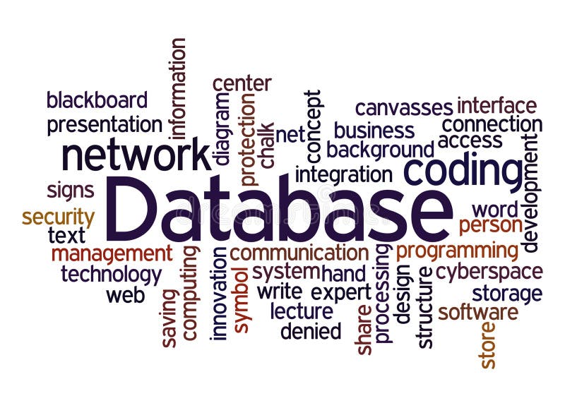 Word Cloud with DATABASE Concept Stock Illustration - Illustration of ...