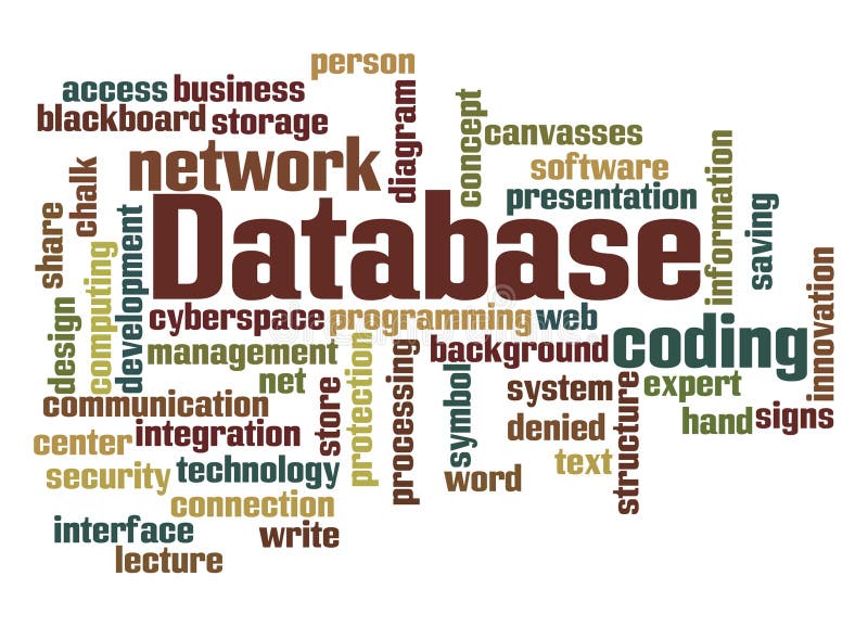 Word Cloud with DATABASE Concept Stock Image - Image of communication ...