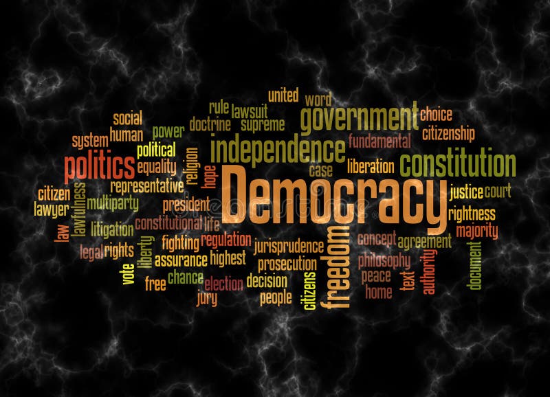 Word Cloud with DEMOCRACY Concept Create with Text only Stock ...