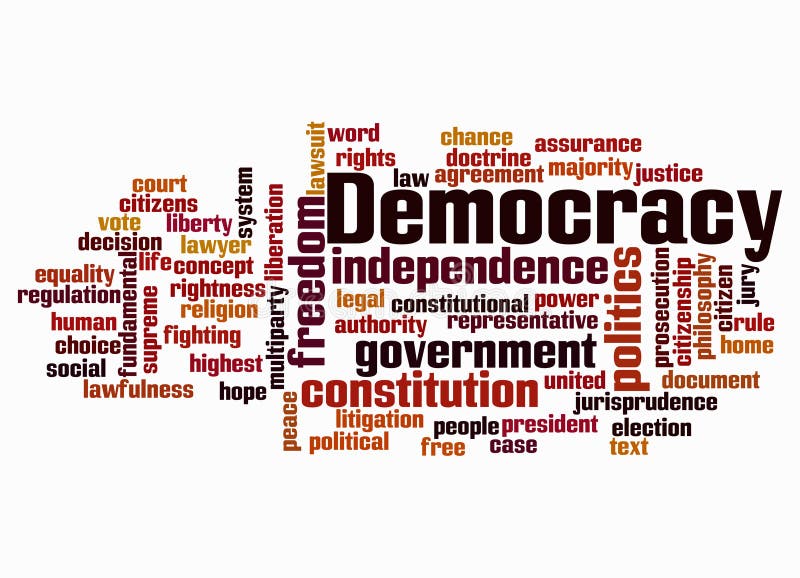 Word Cloud with DEMOCRACY Concept Create with Text only Stock ...