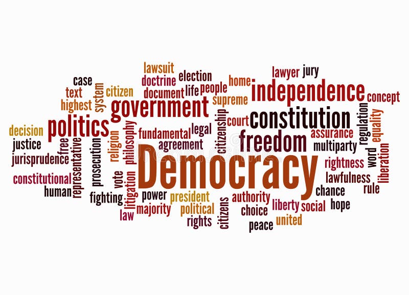 Word Cloud with DEMOCRACY Concept Create with Text only Stock ...