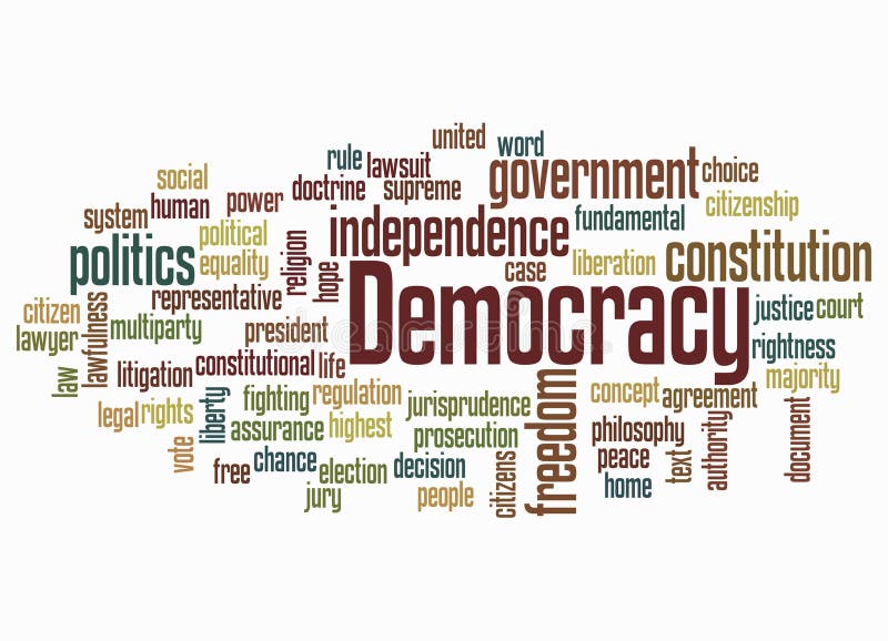 Word Cloud with DEMOCRACY Concept Create with Text only Stock ...