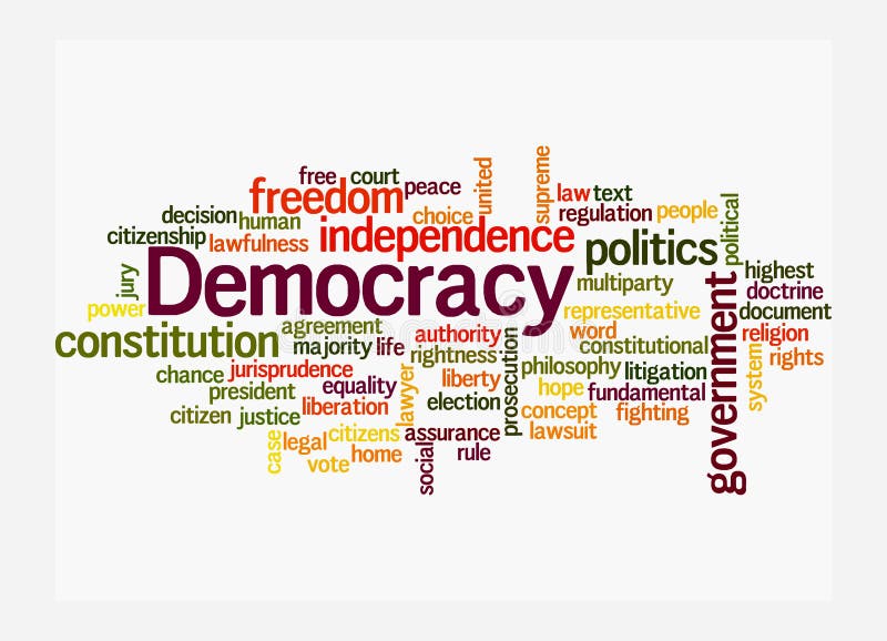 Word Cloud with DEMOCRACY Concept, Isolated on a White Background Stock ...