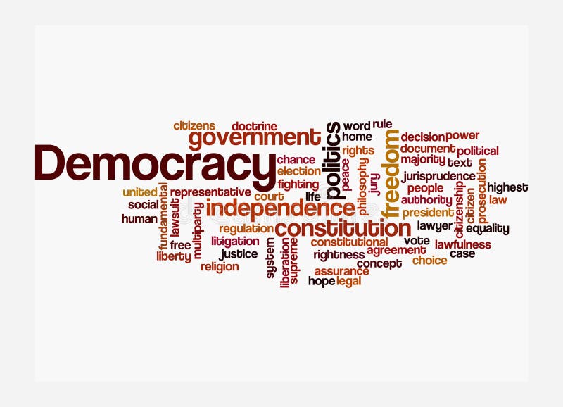Word Cloud with DEMOCRACY Concept, Isolated on a White Background Stock ...