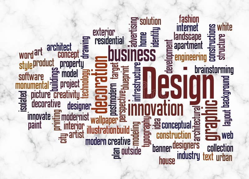 Word Cloud with DESIGN Concept Create with Text only Stock Illustration ...