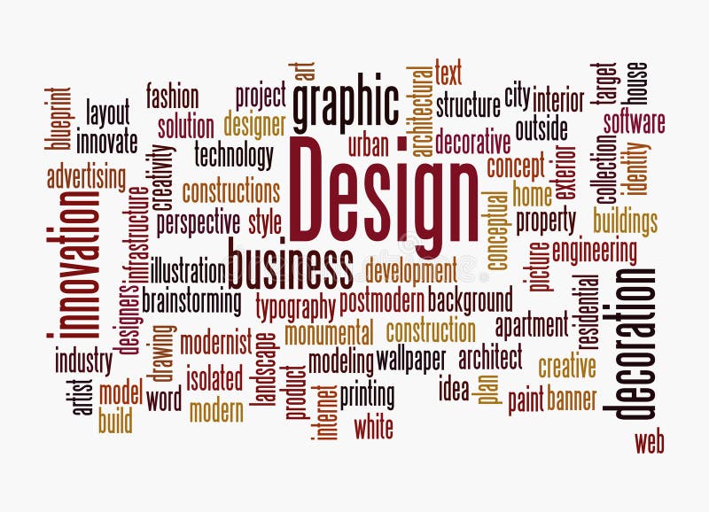 Word Cloud with DESIGN Concept, Isolated on a White Background Stock ...