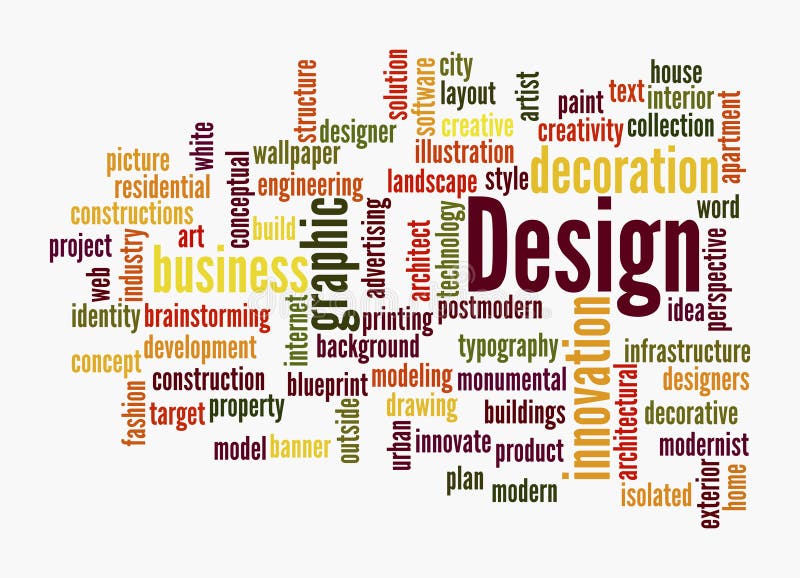 Word Cloud with DESIGN Concept, Isolated on a White Background Stock ...