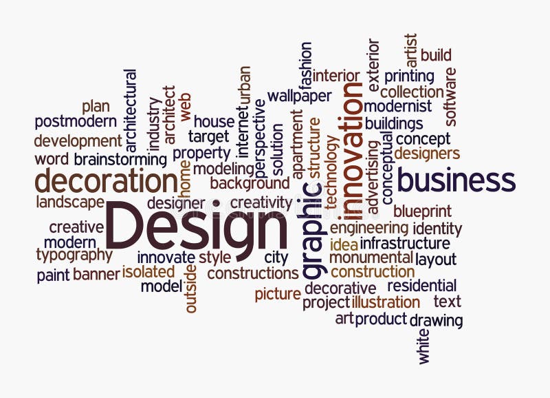 Word Cloud with DESIGN Concept, Isolated on a White Background Stock ...