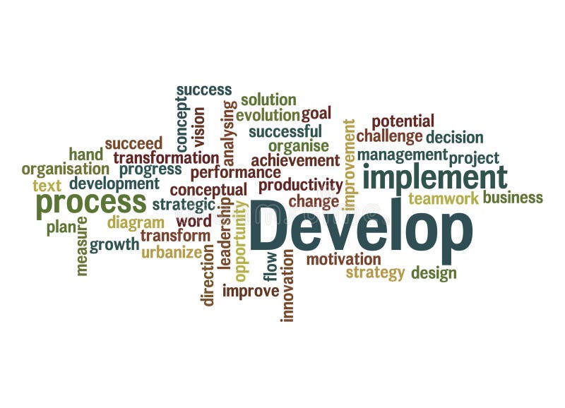 Word Cloud with DEVELOP Concept Stock Image - Image of measure, improve ...