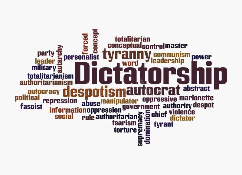 Word Cloud with DICTATORSHIP Concept, Isolated on a White Background ...