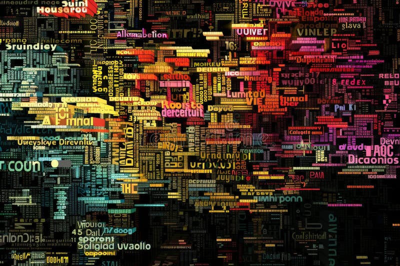 A Word Cloud Displaying Frequency of Terms in Varying Font Sizes. --ar ...