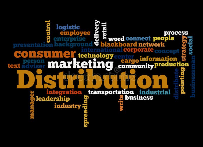 Word Cloud with DISTRIBUTION Concept Stock Illustration - Illustration ...