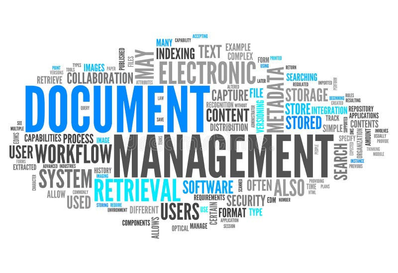Word Cloud Document Management Stock Illustration - Illustration of ...