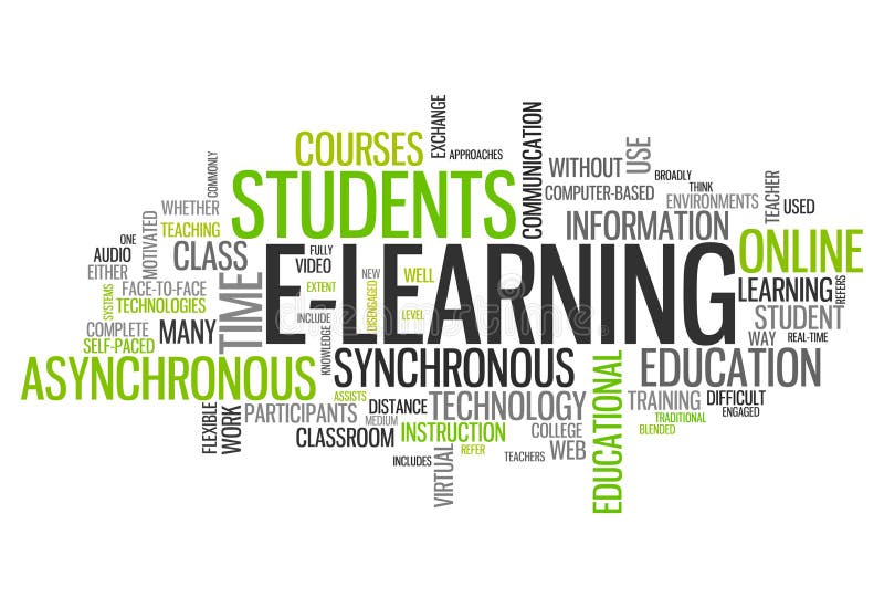 Word Cloud E-Learning stock illustration. Illustration of elearning ...
