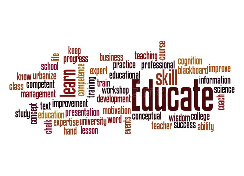 Word Cloud with EDUCATE Concept Stock Photo - Image of educational ...