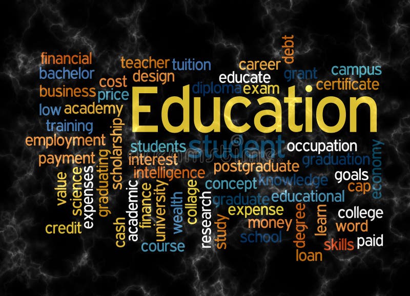 Word Cloud with EDUCATION Concept Create with Text only Stock ...