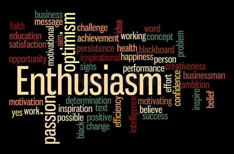 Word Cloud with ENTHUSIASM Concept Stock Illustration - Illustration of ...