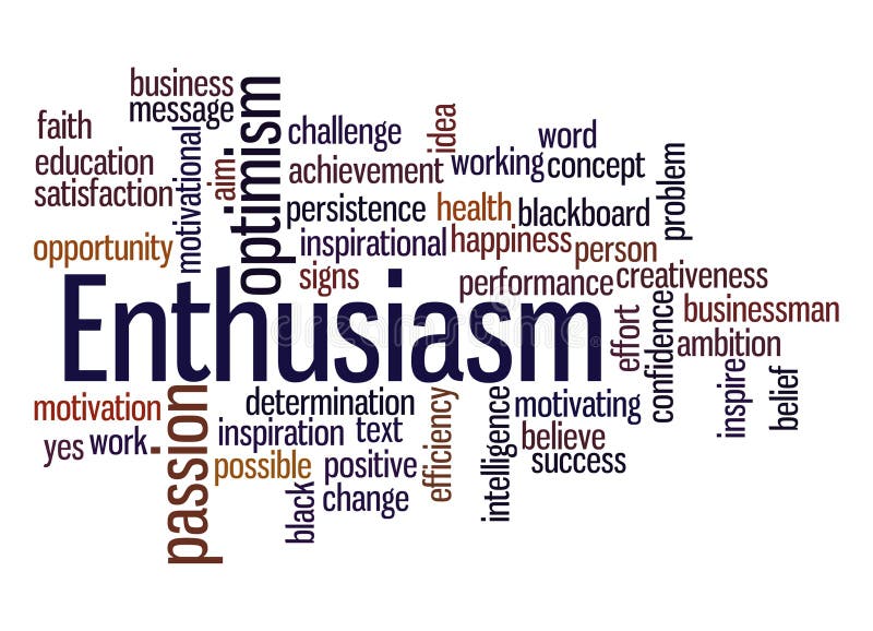 Word Cloud with ENTHUSIASM Concept Stock Illustration - Illustration of ...