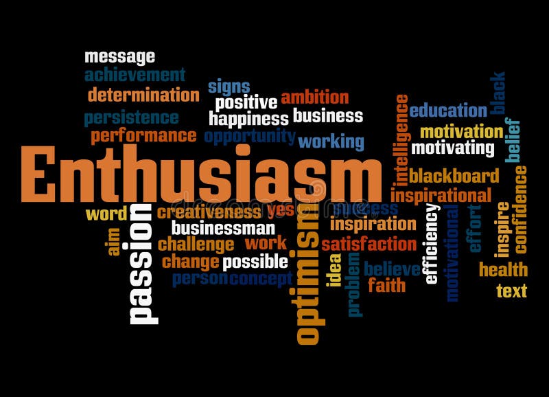 Word Cloud with ENTHUSIASM Concept Stock Illustration - Illustration of ...
