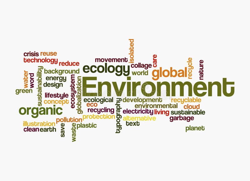 Word Cloud with ENVIRONMENT Concept, Isolated on a White Background ...