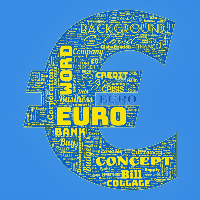 Word Cloud of the EURO stock illustration. Illustration of cloud ...