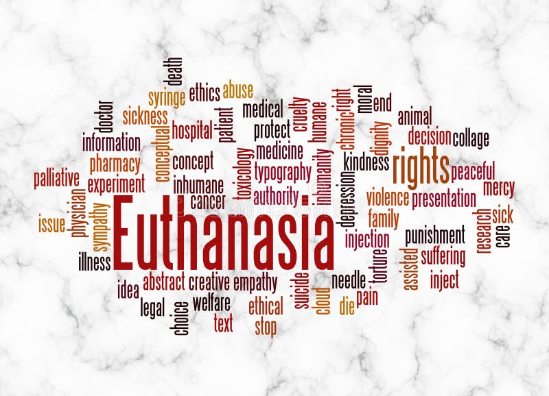 Euthanasia word cloud stock vector. Illustration of controversy - 245528669