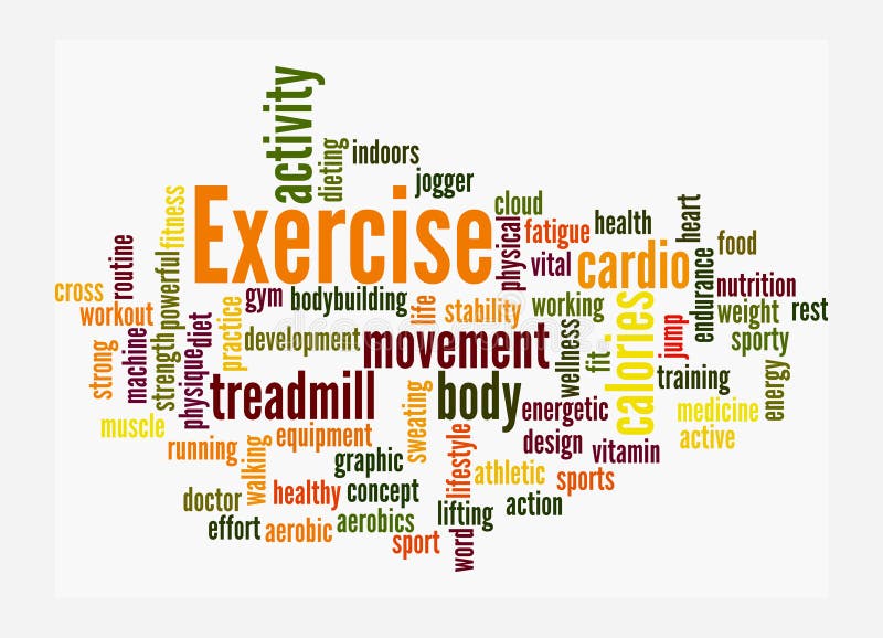 Word Cloud with EXERCISE Concept, Isolated on a White Background Stock ...