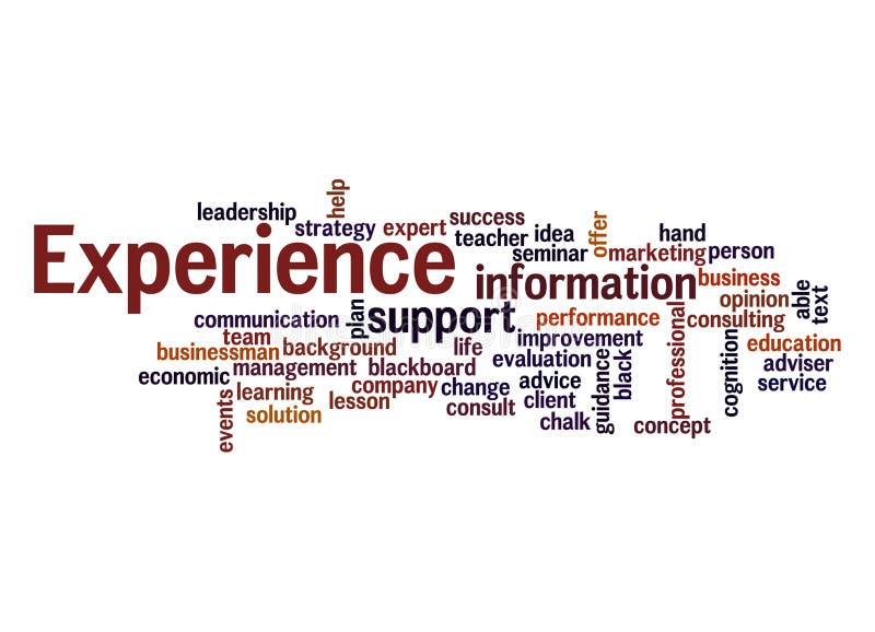 Word Cloud with EXPERIENCE Concept Stock Illustration - Illustration of ...
