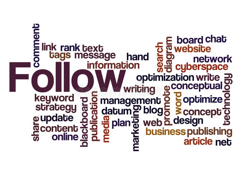 Word Cloud with FOLLOW Concept Stock Photo - Image of business, post ...
