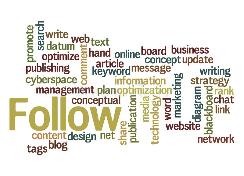 Word Cloud with FOLLOW Concept Stock Photo - Image of diagram, strategy ...
