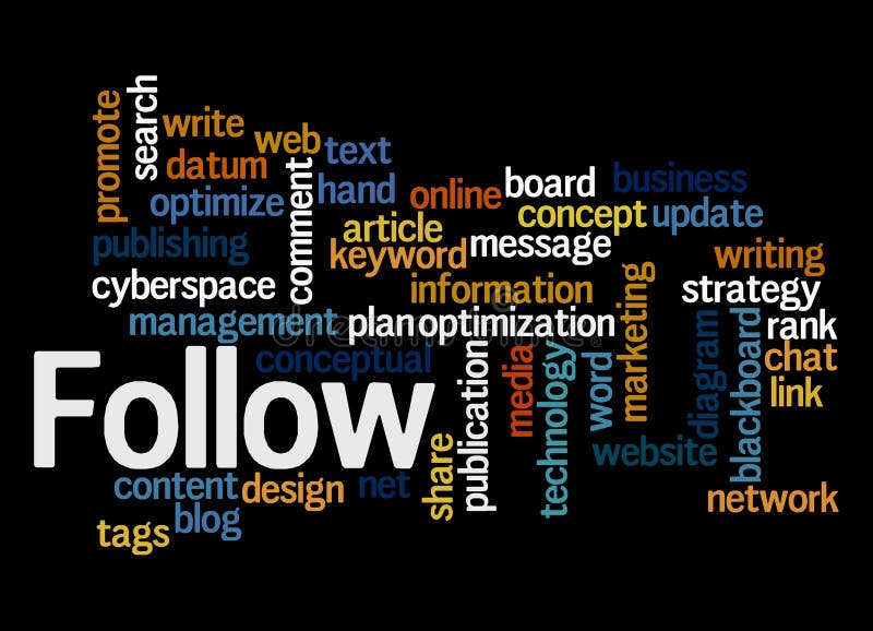 Word Cloud with FOLLOW Concept Stock Illustration - Illustration of ...