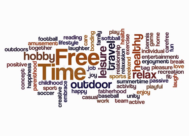 Word Cloud with FREE TIME Concept Create with Text only Stock ...