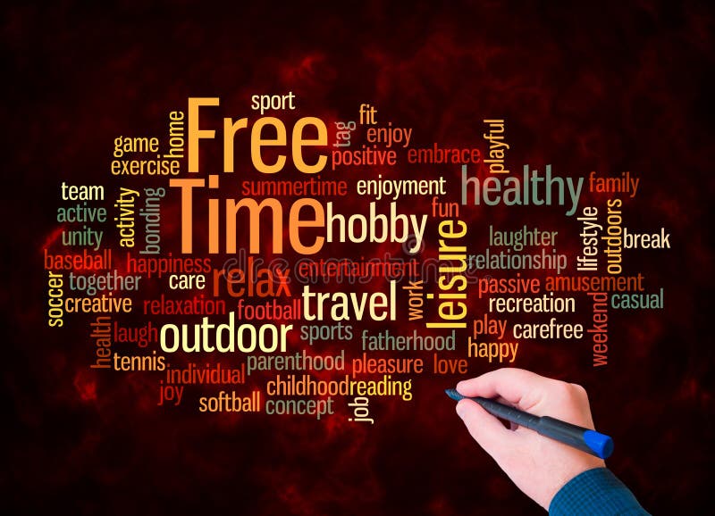 Word Cloud with FREE TIME Concept Create with Text only Stock ...