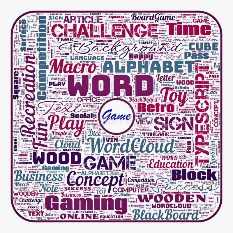 Word Cloud of the Game As Background Stock Illustration - Illustration ...