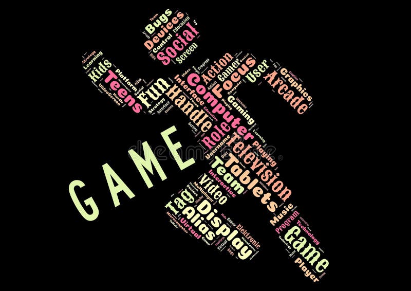 Word cloud of the game stock illustration. Illustration of focus ...