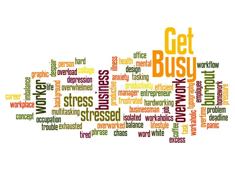 Word Cloud with GET BUSY Concept Create with Text only Stock ...