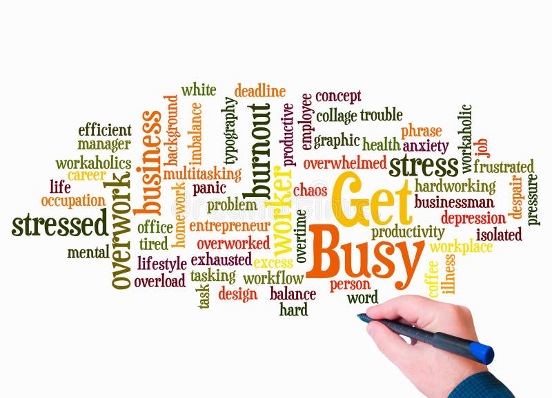 Word Cloud with GET BUSY Concept Create with Text only Stock Photo ...