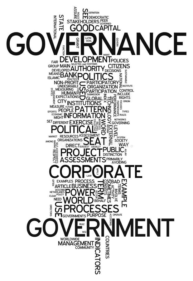 Word Cloud Governance stock illustration. Illustration of corporation ...