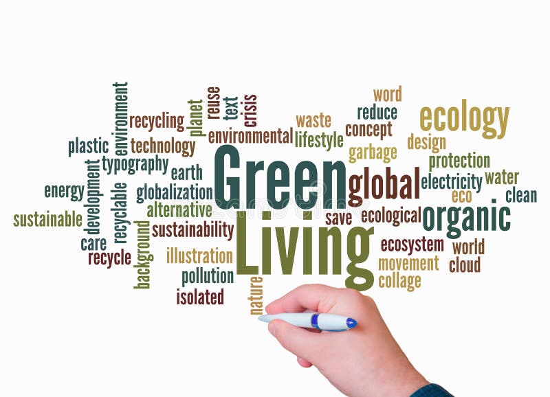 Word Cloud with GREEN LIVING Concept Create with Text only Stock Image ...